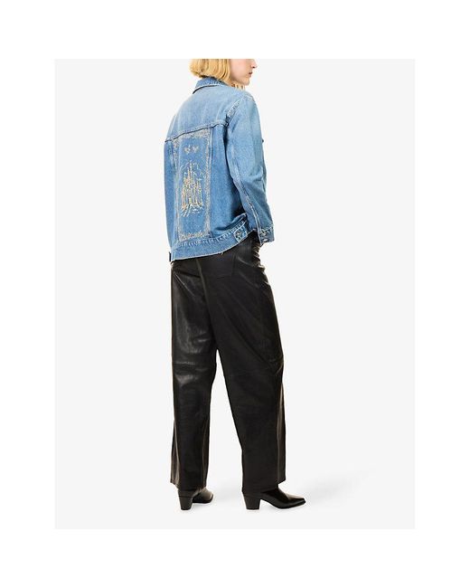 PAIGE X Disney Wren Denim Jacket in Blue | Lyst UK