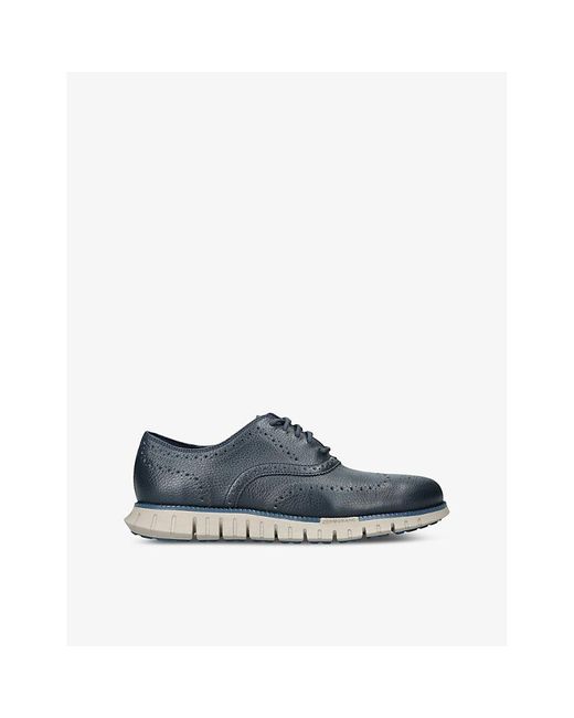 Cole Haan Zerøgrand Remastered Wingtip Leather Oxford Shoes in Blue for ...