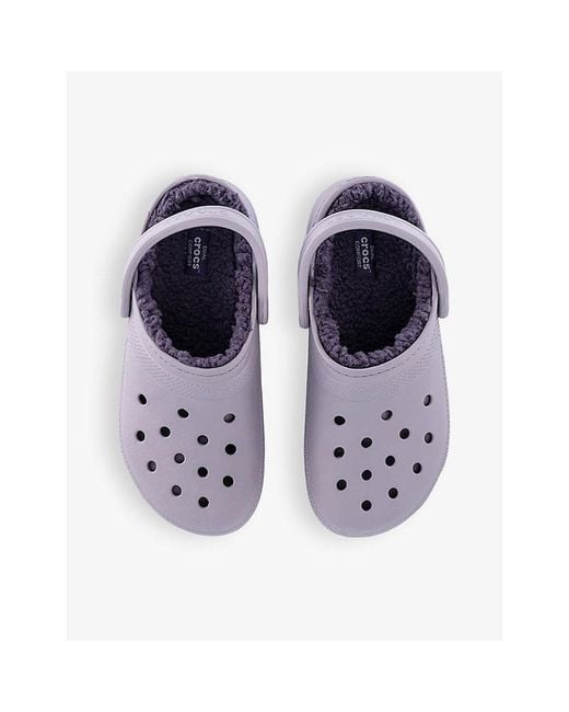 Crocs™ Classic Lined Rubber Clogs in Purple | Lyst
