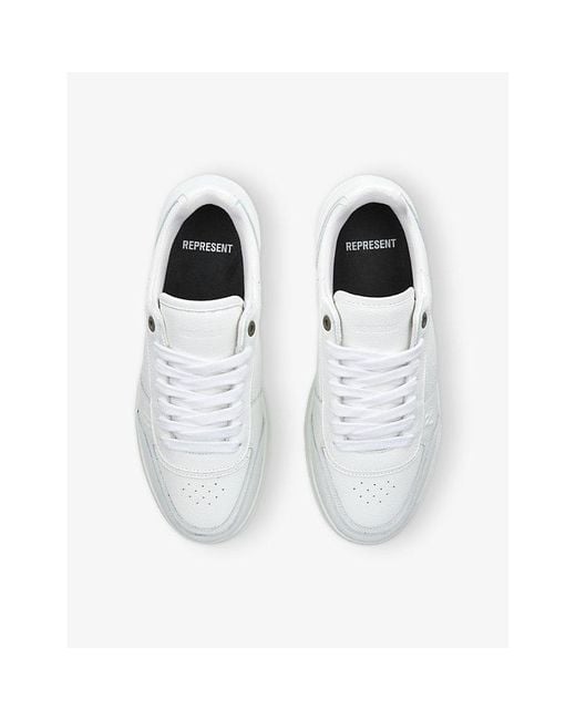 Represent Initial Leather Low-Top Trainers in White for Men | Lyst