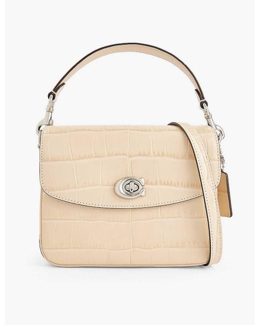 COACH Cassie 19 Crocodile-embossed Leather Crossbody Bag in Natural ...