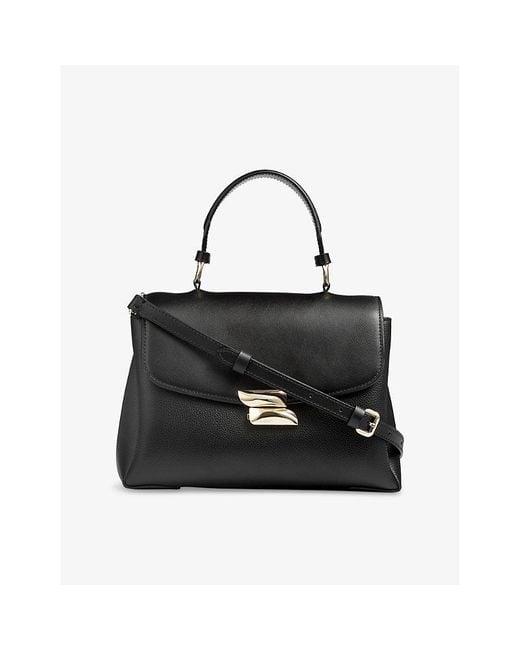 LK Bennett Darcie Leather Top-Handle Bag in Black | Lyst