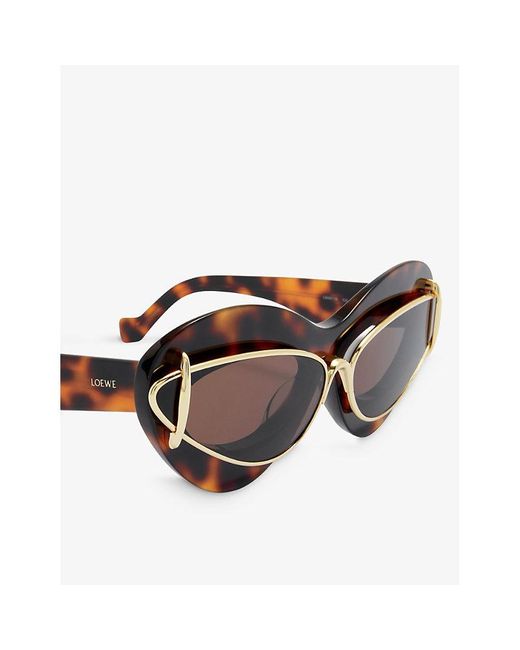 Loewe Dark Hava Double-frame Cat-eye Acetate And Metal Sunglasses in Brown | Lyst UK