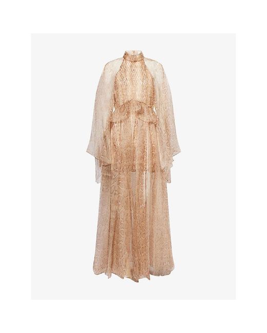 Zimmermann Memento Smocked Flutter Silk Maxi Dress in Natural | Lyst