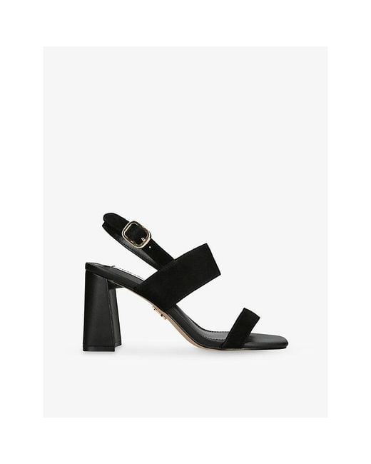 Steve Madden Wendie 015 Suede Heeled Sandals in Black | Lyst