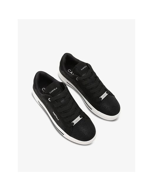 Carvela Kurt Geiger Diamond Logo-Badge Faux-Leather Low-Top Trainers in ...