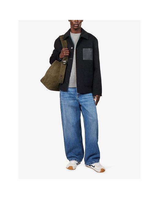 Loewe Workwear Patch-Pocket Cashmere Jacket in Blue for Men | Lyst