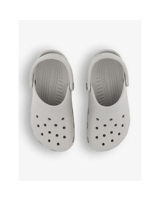 Crocs™ Classic Brand-Embossed Rubber Clogs in Gray | Lyst