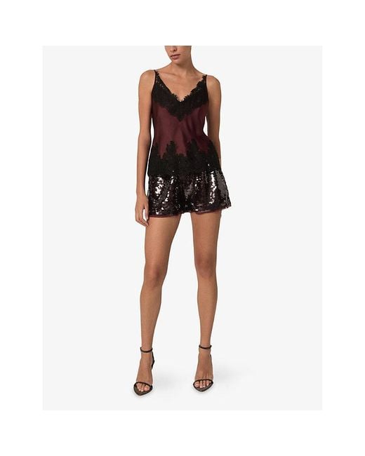 Reiss Rowan Lace-Embroidered Silk Cami | Lyst UK