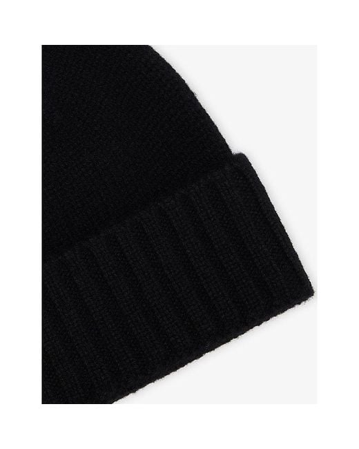 Percival Ribbed Wool Beanie Hat in Black for Men | Lyst UK