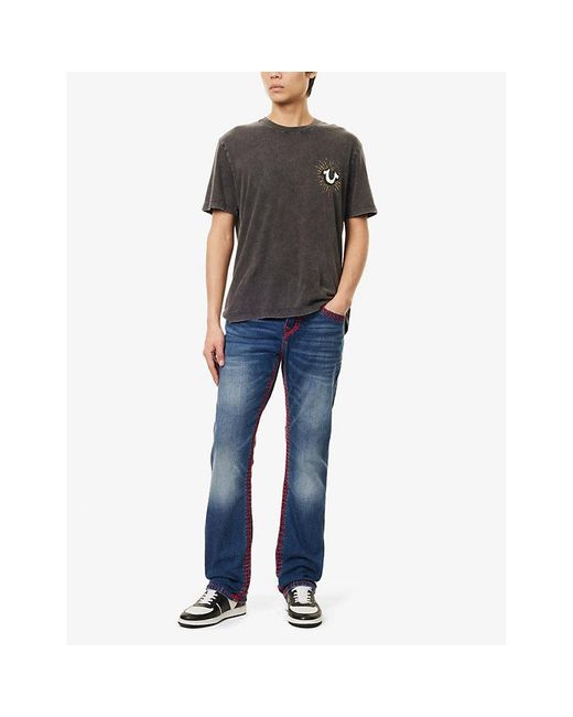 True Religion Ricky Exposed-Stitch Straight-Leg Relaxed-Fit Stretch ...