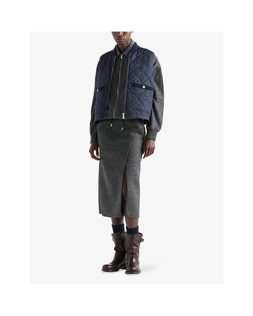 Prada Re-Nylon Quilted Shell Vest in Blue | Lyst UK