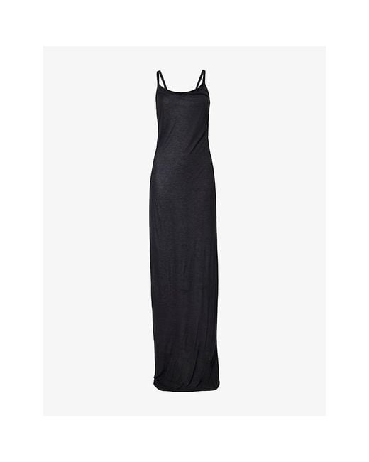 Rick Owens Sleeveless Temple Jersey Maxi Dress in Black | Lyst UK