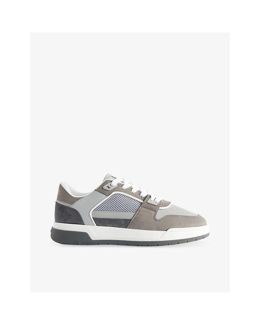 Arne Basket Suede, Leather And Mesh Low-Top Trainers in White for Men ...