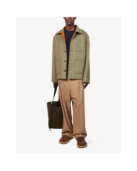 Loewe Workwear Patch-Pocket Cashmere Jacket in Green for Men | Lyst UK