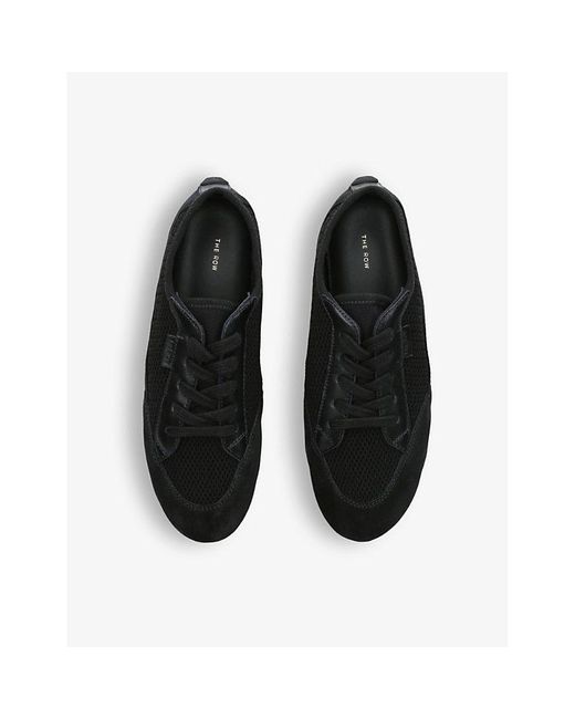 The Row Bonnie Mesh And Suede Low-top Trainers in Black | Lyst