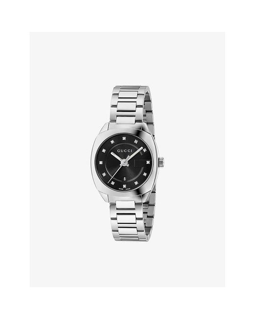 Gucci Ya142503 gg2570 Stainless Steel And Diamond Watch in White | Lyst