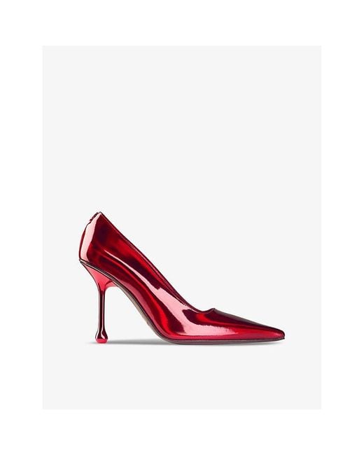 Jimmy Choo Ruby Ixia Car-Paint Patent-Leather Heeled Courts in Red | Lyst