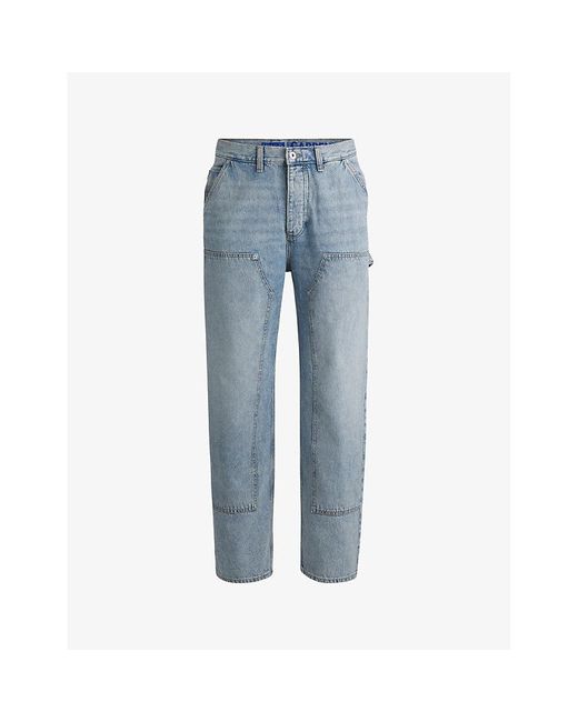 HUGO Relaxed-Fit Mid-Rise Carpenter Denim Jeans in Blue for Men | Lyst
