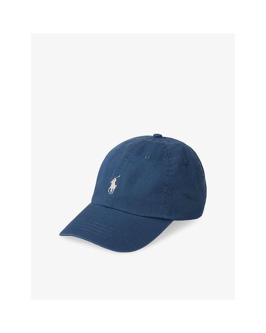 Polo Ralph Lauren Brand-Embroidered Cotton Cap in Blue | Lyst