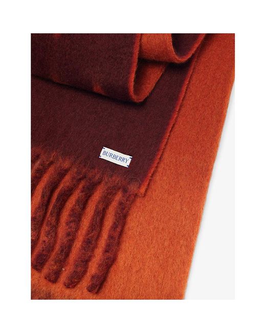 Burberry Reversible Logo-jacquard Alpaca-blend Scarf in Red | Lyst UK