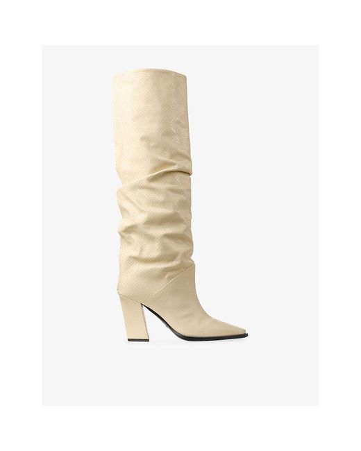 Jimmy Choo Hart Kb 85 Leather Boots in Natural | Lyst UK