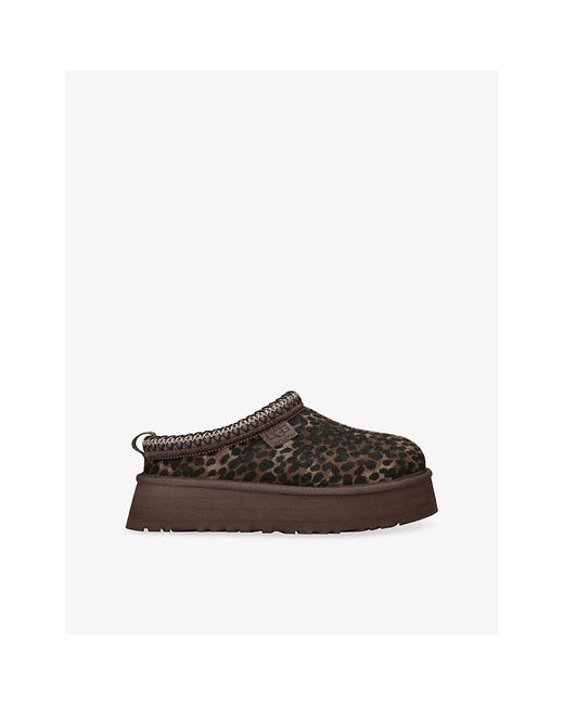 UGG Tazz Caspian Calf-Hair Slippers in Brown | Lyst