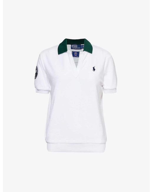 Polo Ralph Lauren X Wimbledon Logo-embroidered Cotton And Recycled-polyester Blend Polo Shirt in ...