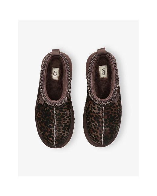 UGG Tazz Caspian Calf-Hair Slippers in Brown | Lyst