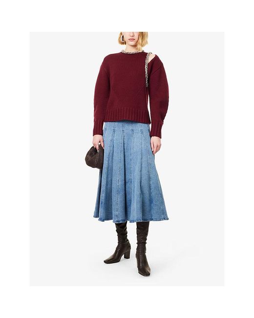Jonathan Simkhai Monroe Embellished Wool-Blend Jumper in Red | Lyst UK