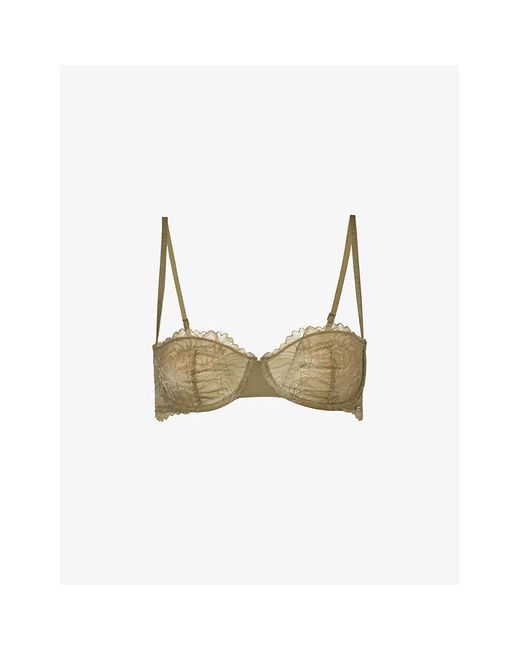 Calvin Klein Floral-pattern Stretch-lace Balconette Bra | Lyst