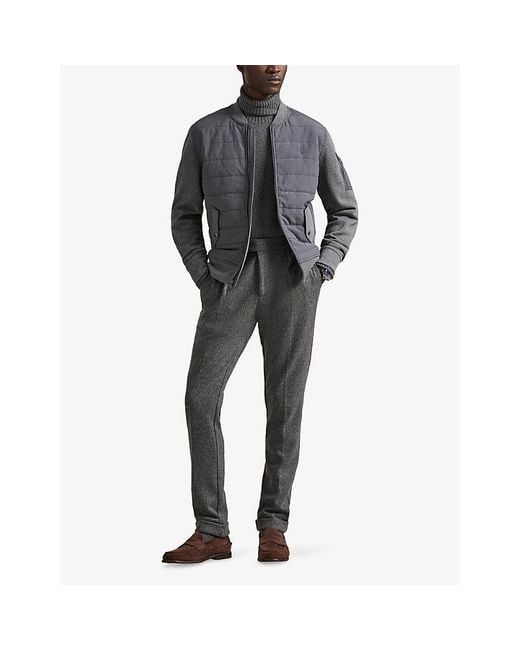 Polo Ralph Lauren Hybrid Logo-Embroidered Mixed-Material Jacket in Gray ...
