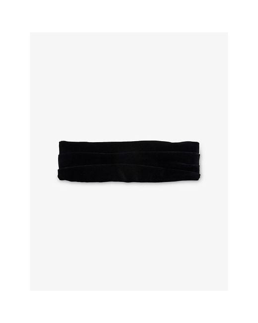 Prada Triangle Logo Velvet Headband in Black | Lyst UK