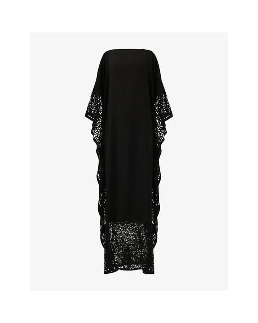 eem Laser Cut Kaftan in Black | Lyst UK