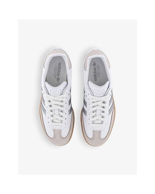 adidas Samba Og Logo-Print Leather And Suede Low-Top Trainers in White ...