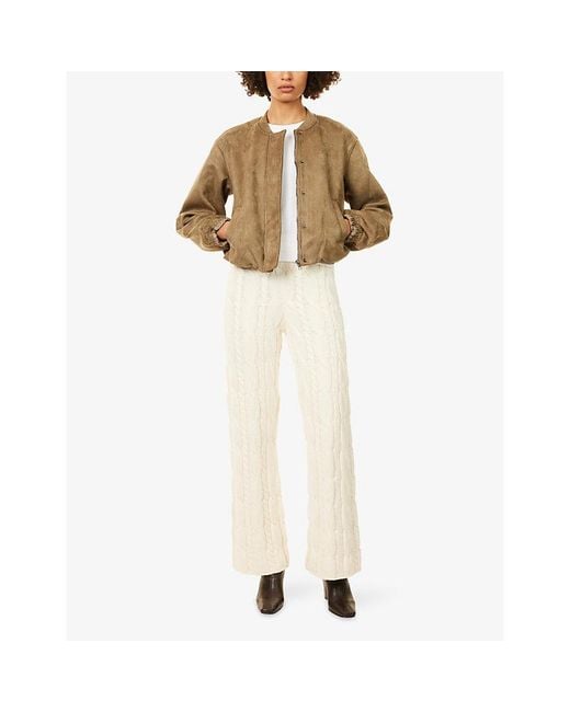 4th & Reckless Jordan Cable Knit Cotton-Blend Trousers in White | Lyst UK