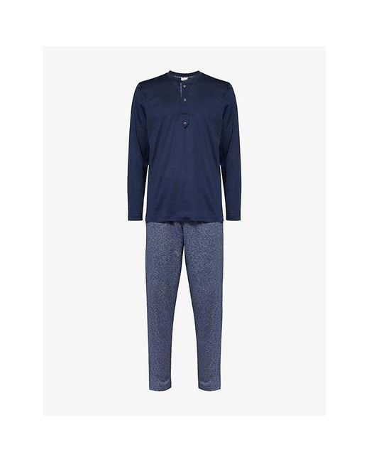 Zimmerli of Switzerland Filodiscozia Graphic-Weave Cotton Pyjamas in ...