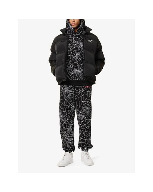 Sp5der Logo-Embellished Reversible Puffer Jacket in Black for Men | Lyst UK