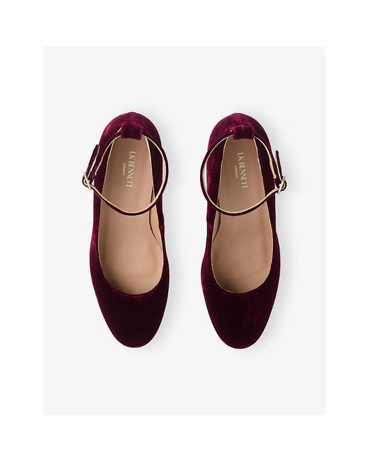 LK Bennett Lorena Heeled Velvet Pumps in Purple | Lyst