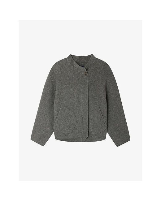 Soeur Windsor Short Double-Faced Wool-Blend Coat in Grey | Lyst UK