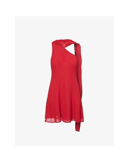 Reformation Rossi One-Shoulder Woven Mini Dress in Red | Lyst