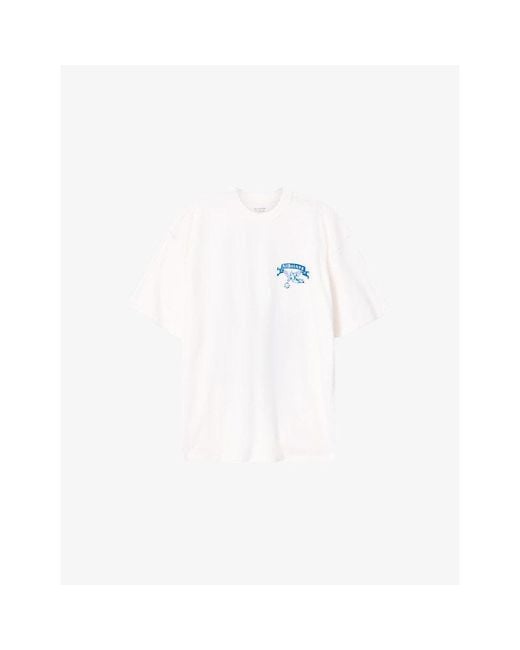 AllSaints Cray Graphic-Print Cotton T-Shirt in White for Men | Lyst UK