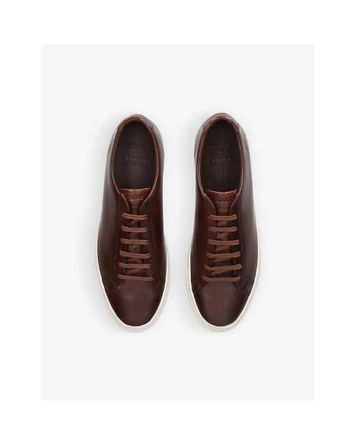 Loake Sprint Contrast-Stich Leather Low-Top Trainers in Brown for Men ...