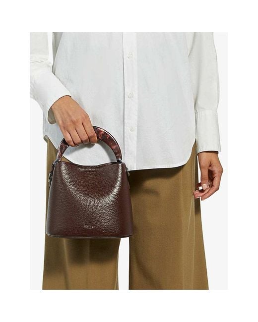 Dune Dharla Moulded-Handle Leather Handbag in Brown | Lyst