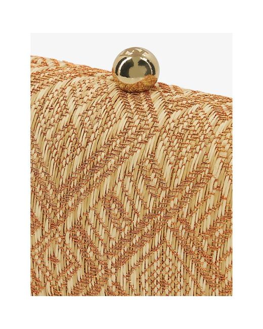 Dune Extra Oval Woven Raffia Clutch Bag in Natural | Lyst UK