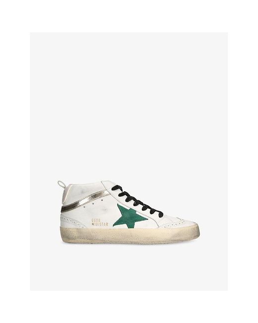 Golden Goose Mid Star 12131 Bio-Based Mid-Top Trainers in Natural | Lyst