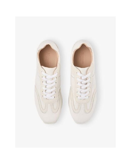 LK Bennett Sport Runner Leather And Suede Low-Top Trainers in White | Lyst