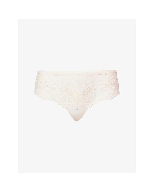 Simone Perele Intrigue Lace Tanga Briefs in White | Lyst UK