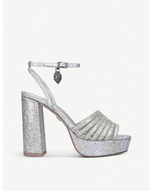 Kurt Geiger Pierra Glitter Leather Platform Sandals | Lyst Canada