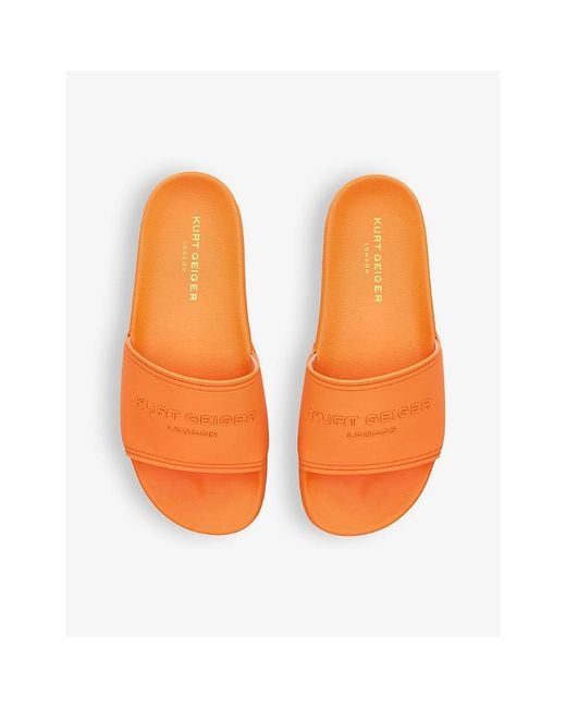 Kurt Geiger Kgl Branded Textile Pool Sliders in Orange for Men | Lyst UK
